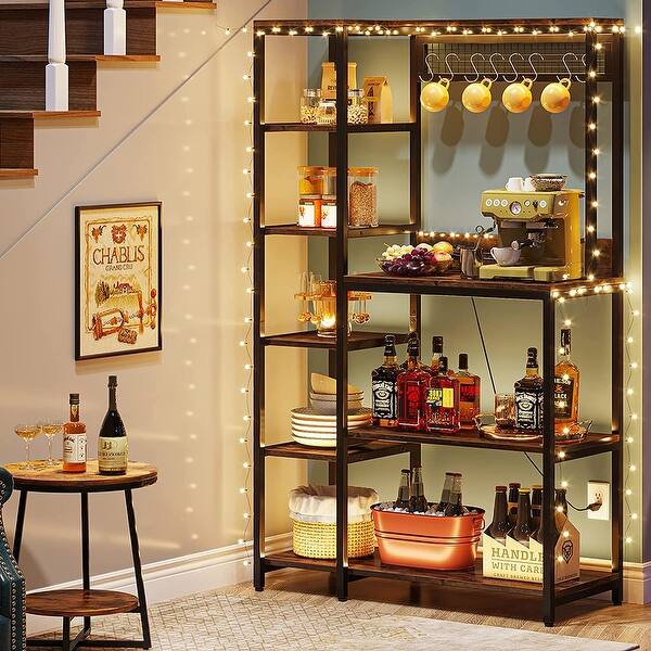 Kitchen Baker's Rack with Power Outlets, Freestanding Microwave Oven ...