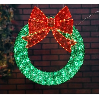 36" Random Twinkle LED Diamond Beads Wreath Sculpture - Bed Bath ...