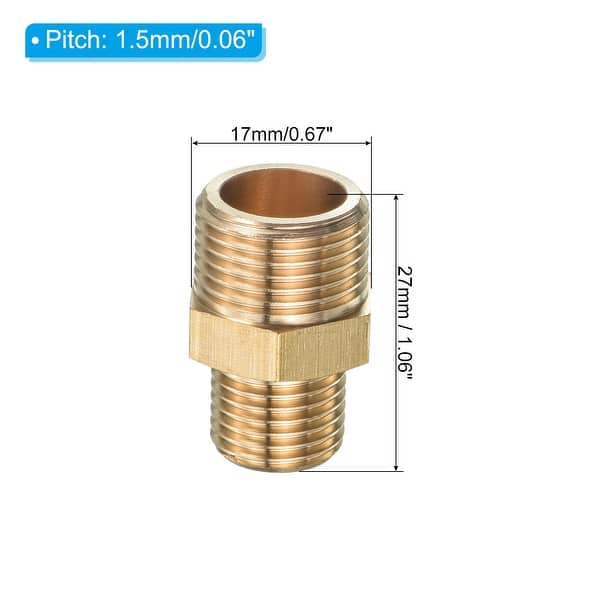 Pipe Fitting, G3/8 to G1/4 Male Thread 1.06 Inch for Water Pipes, Gold ...