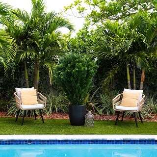 Artificial Cedar Bush Outdoor Potted Plant - 5' - Green - Bed Bath ...