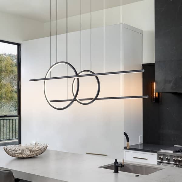 41.34 in. Integrated LED Modern Kitchen Island Linear Pendant Light ...