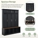 Hall Tree Storage Cabinet with 4/6 Hidden Hooks, Bench, and Open ...