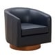 Tito Top Grain Leather Wood Base Swivel Chair by Greyson Living - Bed ...