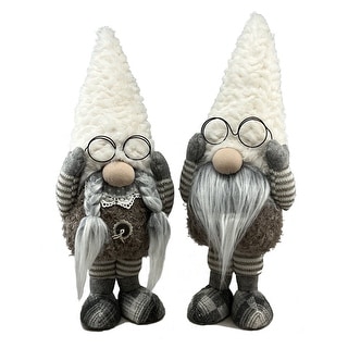 Set Of 2 Assorted Boy And Girl Standing Gnomes With Stretchy Legs ...