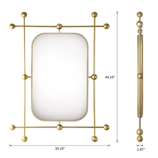 MacLuu Irregular Decor Metal Pipe Wall Mirror - Gold - 44" x 33" - Bed ...