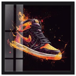 Jumpman on Fire II Shadowbox by Art Remedy - Bed Bath & Beyond - 43059623