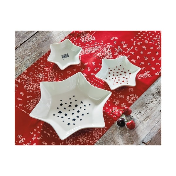 Flag Star Shape Dish Small 4th of July Patriotic Dinnerware Snack ...
