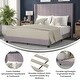 Upholstered Platform Bed with Wingback Headboard - Bed Bath & Beyond - 37248671