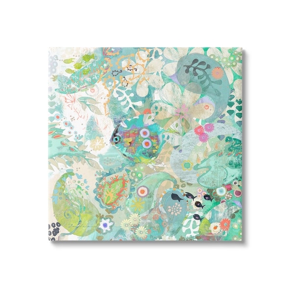 Stupell Green Paisley Fish Pattern Canvas Wall Art Design by Evelia ...