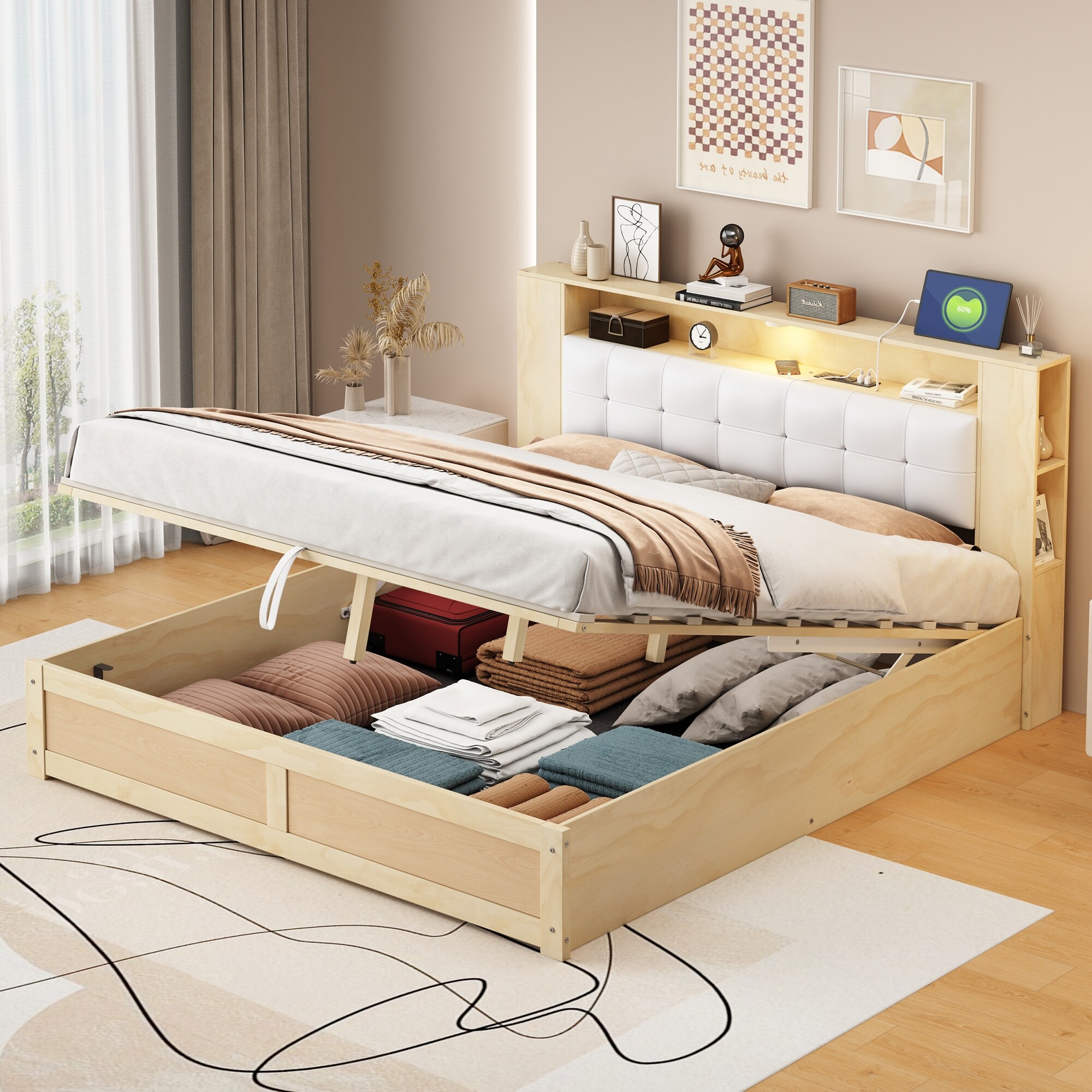 Bickel tufted upholstered storage platform bed store