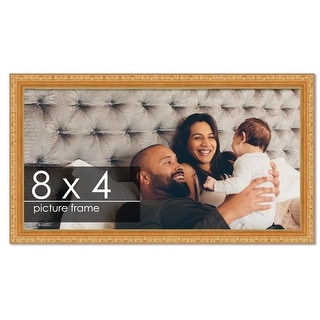 8x4 Traditional Gold Complete Wood Picture Frame with UV Acrylic, Foam ...
