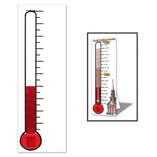 6' Moveable Red Thermometer Stand-Out Decorative Fundraising Progress ...