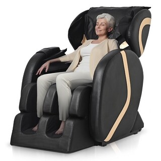 Black Zero Gravity Massage Chair Recliner with Full Body Air ...