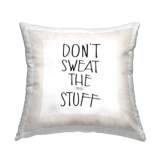 Stupell Minimal Small Stuff Phrase Decorative Printed Throw Pillow ...