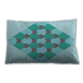 Ahgly Company Patterned Indoor-Outdoor Tron Blue Lumbar Throw Pillow ...