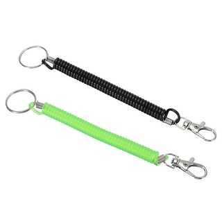 6.7" Spiral Retractable Spring Coil Keychain, 2 Pack Key Ring - 17cm ...