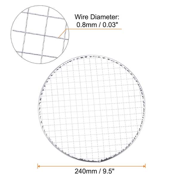 5pcs Round BBQ Grill Net 9.5" Dia Galvanized Iron Barbecue Mesh Mat for ...