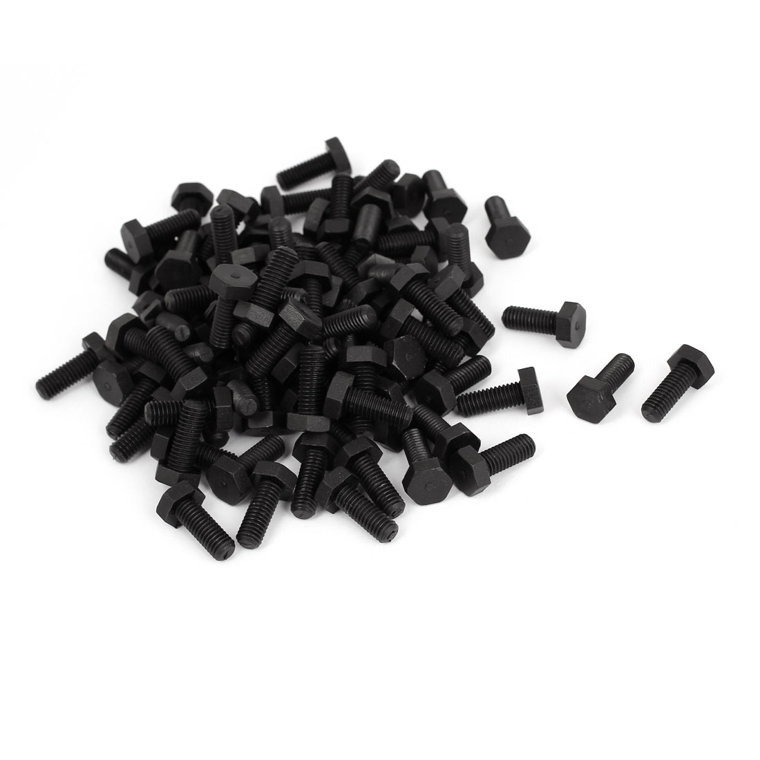 M6x35mm Full Thread Nylon Metric Hex Hexagon Head Cap Screw Bolt Black ...