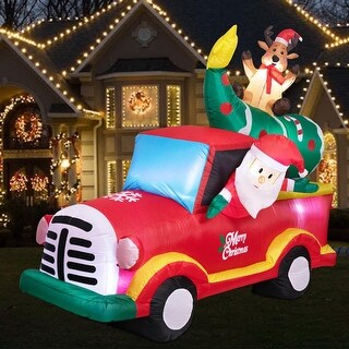 7 Ft Long Christmas Inflatables Outdoor Decorations, Inflatables Santa ...