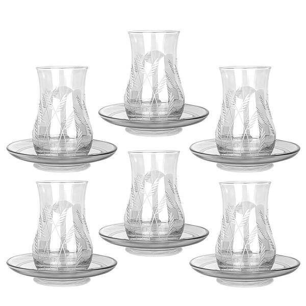 Diva Authentic Armudu Tea Glass and Saucer Set for 6 - Bed Bath ...