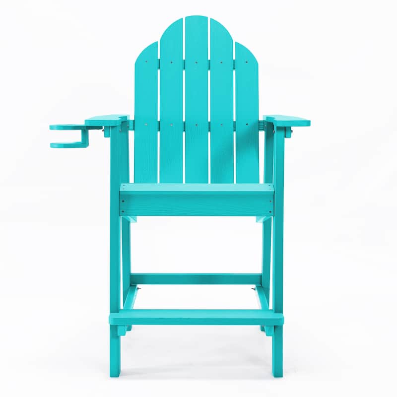 Lue Bona Outdoor Adirondack Chairs With Cup Holder Bar Height