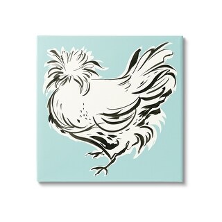 Stupell Modern Chicken on Blue Canvas Wall Art Design by Laura Marr ...