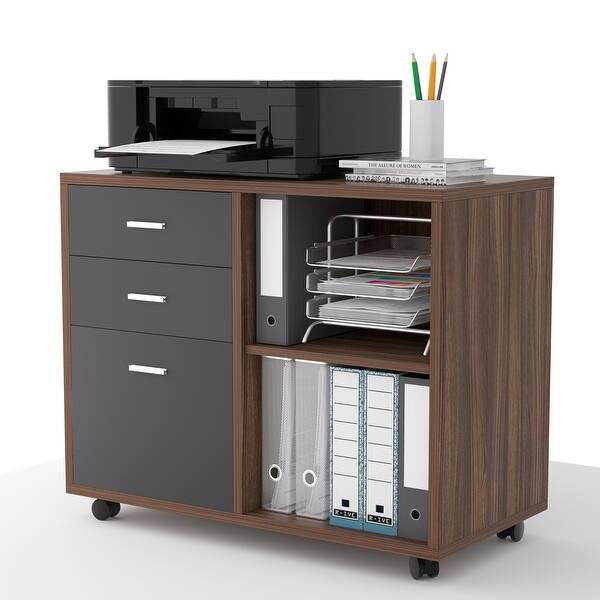Mobile Filing Cabinet 3 Drawer Mobile Horizontal Filing Cabinet Open ...