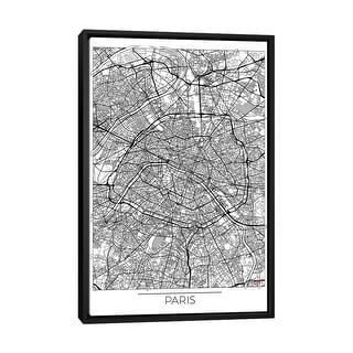 iCanvas "Paris Minimal Urban Blueprint Map" by Hubert Roguski Framed ...