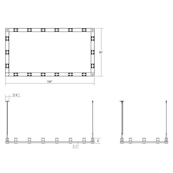 Sonneman Lighting Intervals 18-light Satin Black LED Rectangle Pendant ...