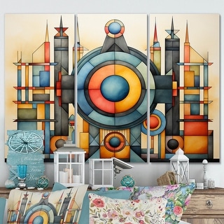 Designart "African Ndebele Patterns" African Wall Art Print Set - Bed ...