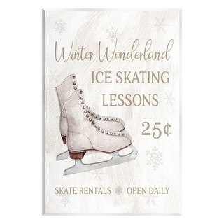 Stupell Ice Skating Lessons Sign Wall Plaque Art Design by Conrad ...