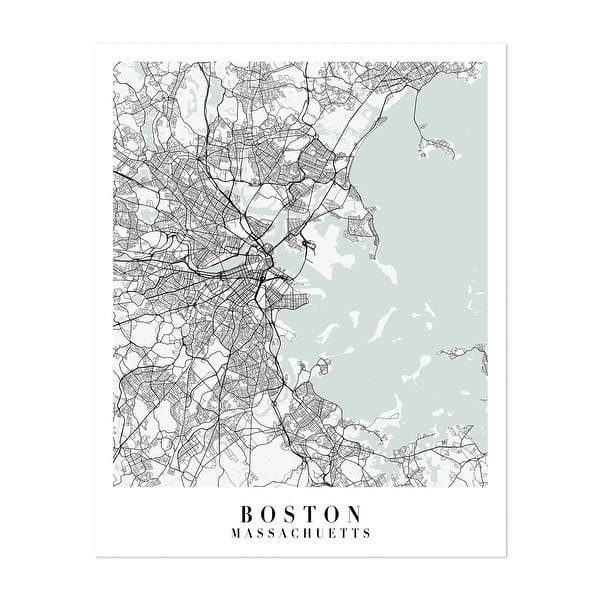 Boston Massachusetts Maps Minimal Art Print/Poster - Bed Bath & Beyond ...