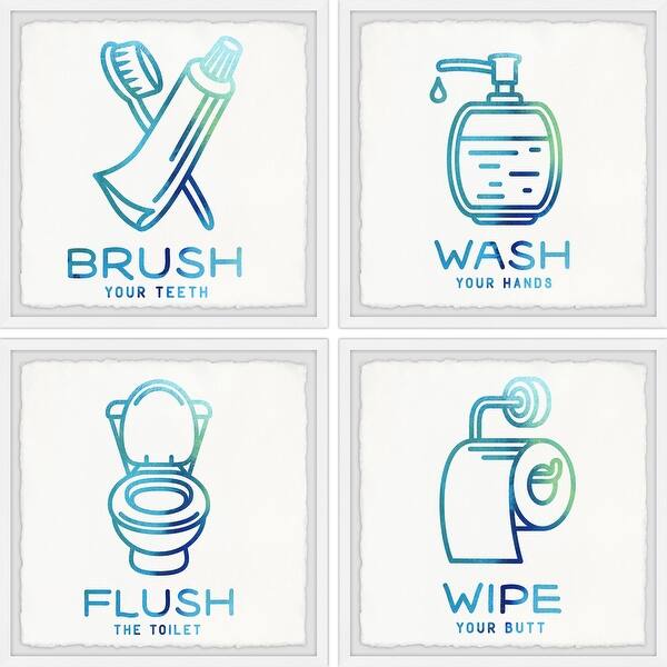 Bathroom and Restroom Rules Quadriptych - Bed Bath & Beyond - 32964298