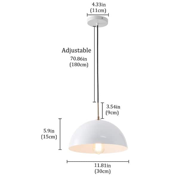 Modern Industrial 1-Light Single Bowl Pendant Lighting Fixture - Bed ...