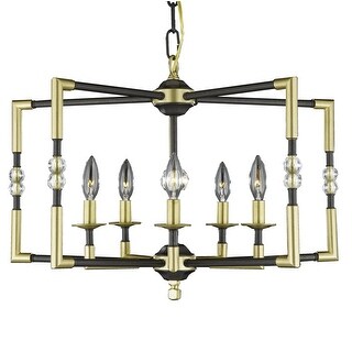 American Brass Five Light Chandelier Magro Dark Bronze wOld Brass - One ...