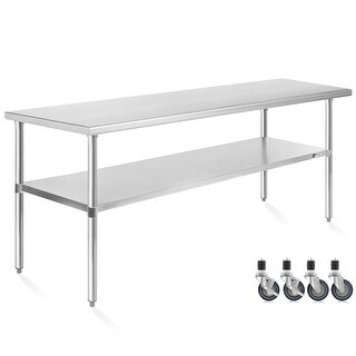 24x72 Inch NSF Commercial Stainless Steel Prep & Work Table w/ Wheels ...