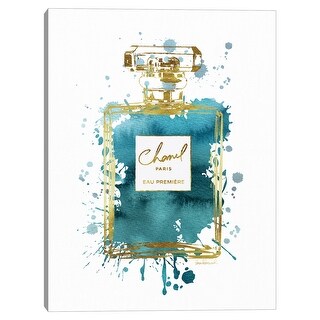 Perfume Bottle Deep Teal Canvas Art Print - Bed Bath & Beyond - 38918795