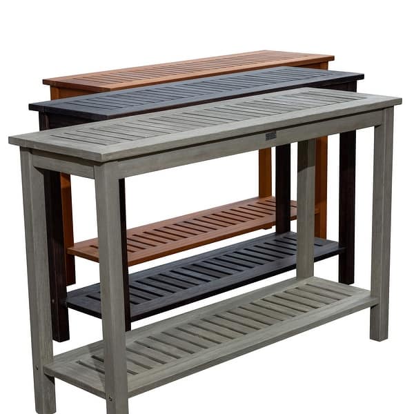 DTY Outdoor Living Longs Peak Eucalyptus Console Table - Bed Bath ...