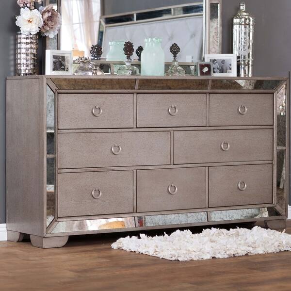 Gevi Transitional 68-inch Wide Solid Wood 8-Drawer Dresser by Furniture ...