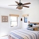 52" Farmhouse Driftwood Jute Wooden Beads Ceiling Fan with Remote - Bed ...