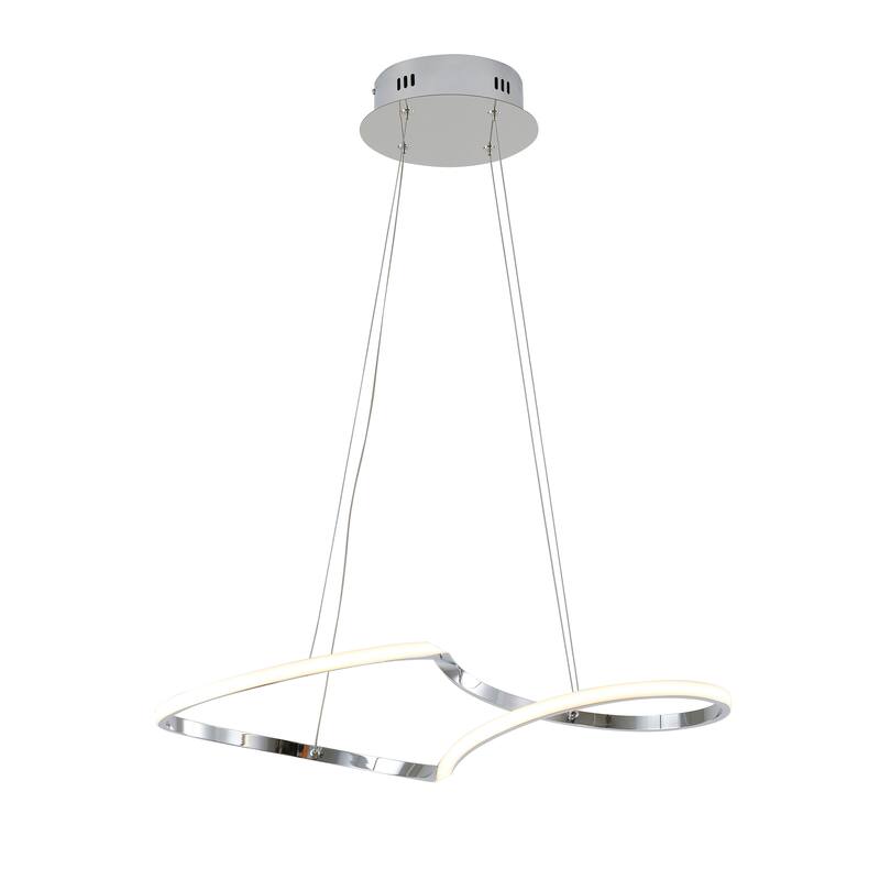 LED Pendant Lighting with Chrome Metal Frame - Overstock - 29357968