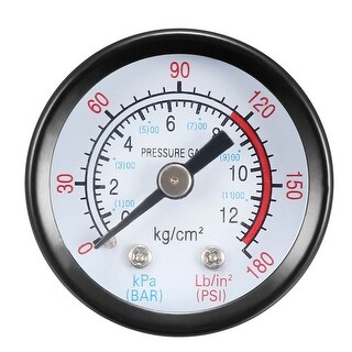 Pressure Gauge , 0-180 PSI/0-20 BAR Dual Scale , 1.4" Dial Display , 1/ ...