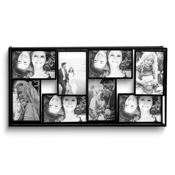 Curata Black Metal Collage Frame - Eight Opening 4x6 Gallery Frame ...