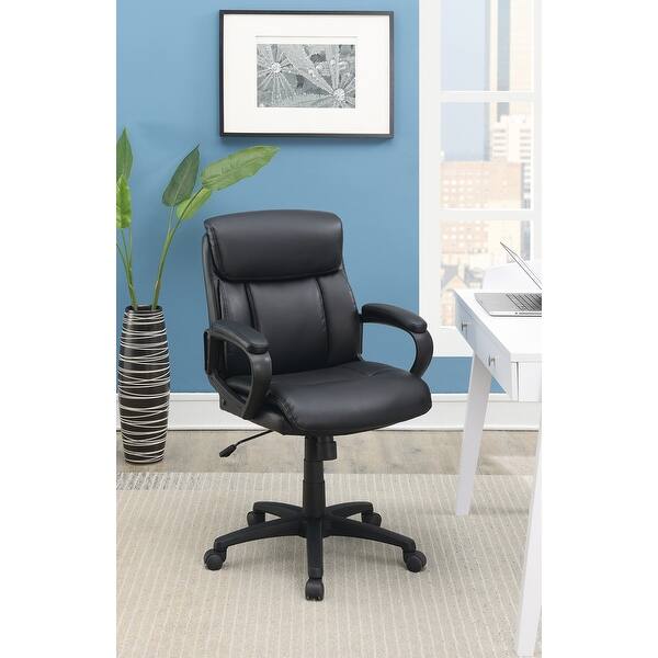 Faux Leather Upholstered Back Office Chair Ergonomic With Swivel And ...