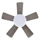 24" Brushed Nickel Wooden Small Hugger Ceiling Fan with Light - Bed ...