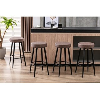 28"Industrial Round Barstool Dining Counter Stools Kitchen Breakfast ...