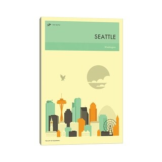 iCanvas "Seattle Skyline" by Jazzberry Blue Canvas Print - Bed Bath ...