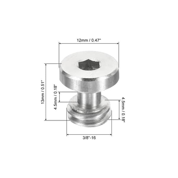 5Pcs 3/8"-16 Thread 13mm Length Camera Fixing Screw Hex Slot Tripod ...