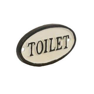 Traditional Metal Toilet Sign With Hand Painted Design Black And White ...