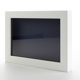 White 24x36 Wood Shadow Box with Navy Acid-Free Backing - With 11/16 ...